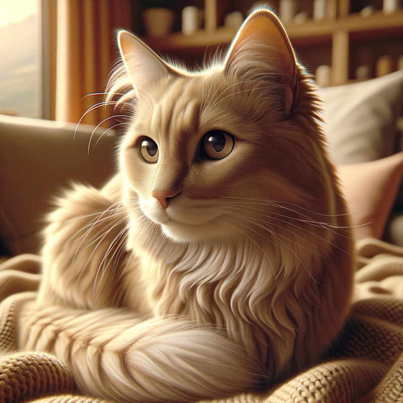 Domestic Medium Hair Buff Cat Breed | PetCurious